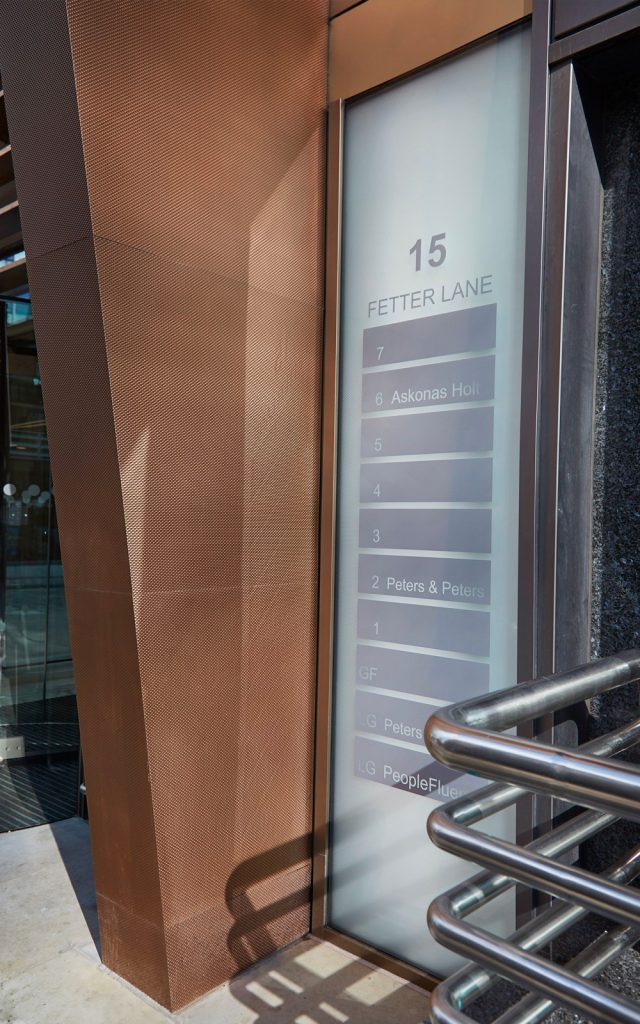 Tapered column in PVD coloured stainless steel, Chocolate, V-Grooved ...